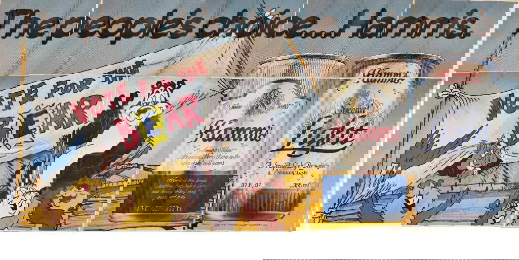 1984 Hamms Beer Vote For The Bear Advertising Billboard Sign Auction