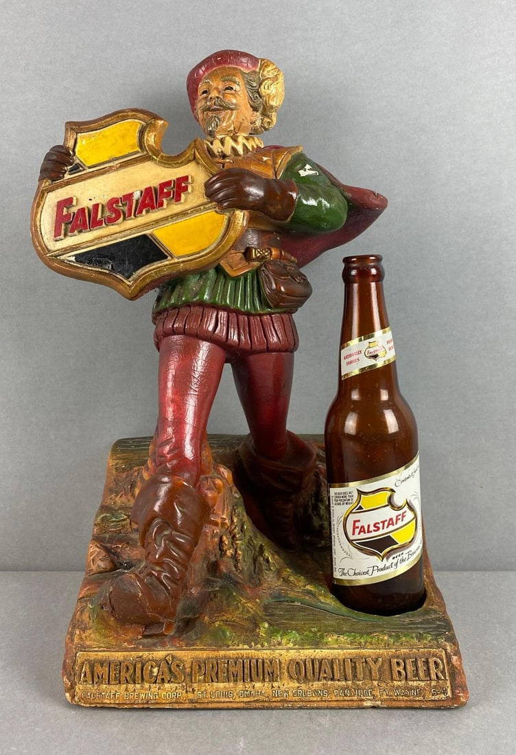 Falstaff Man With Bottle Chalkware Display Auction