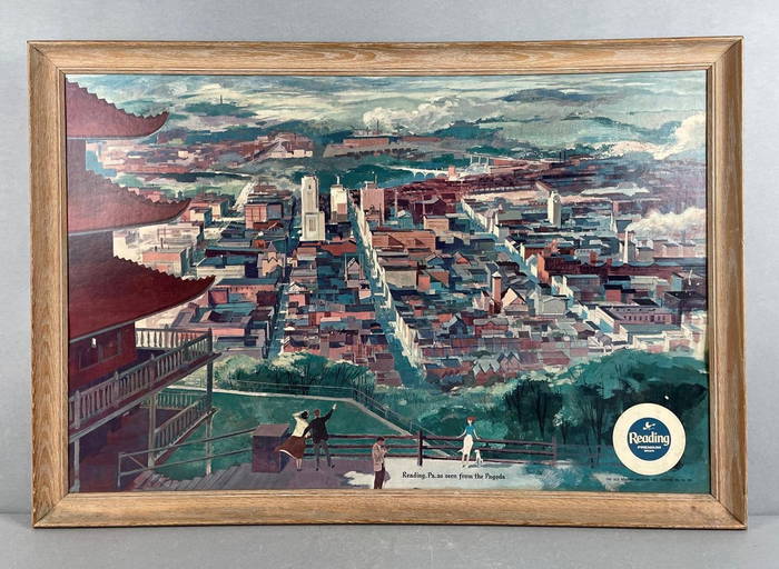 Vintage Reading Premium Beer Pagoda Advertising Sign