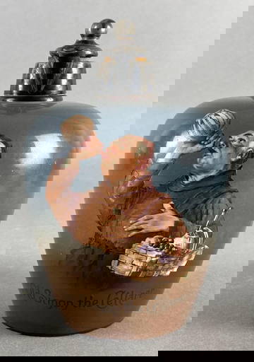 Taylor Tunnicliffe Co. Old Simon The Cellarer Porcelain Wine Flagon