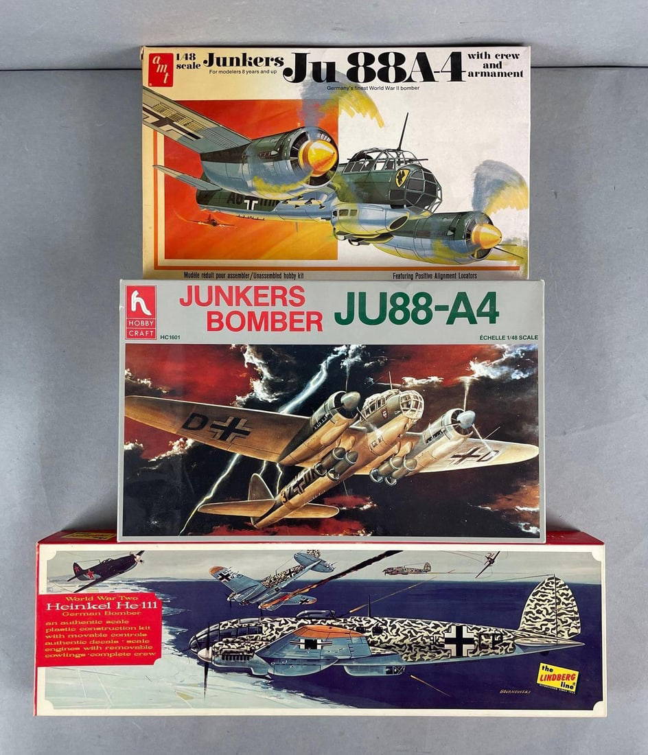 Group Of 3 Ww2 German Bomber Plane Model Kits Auction