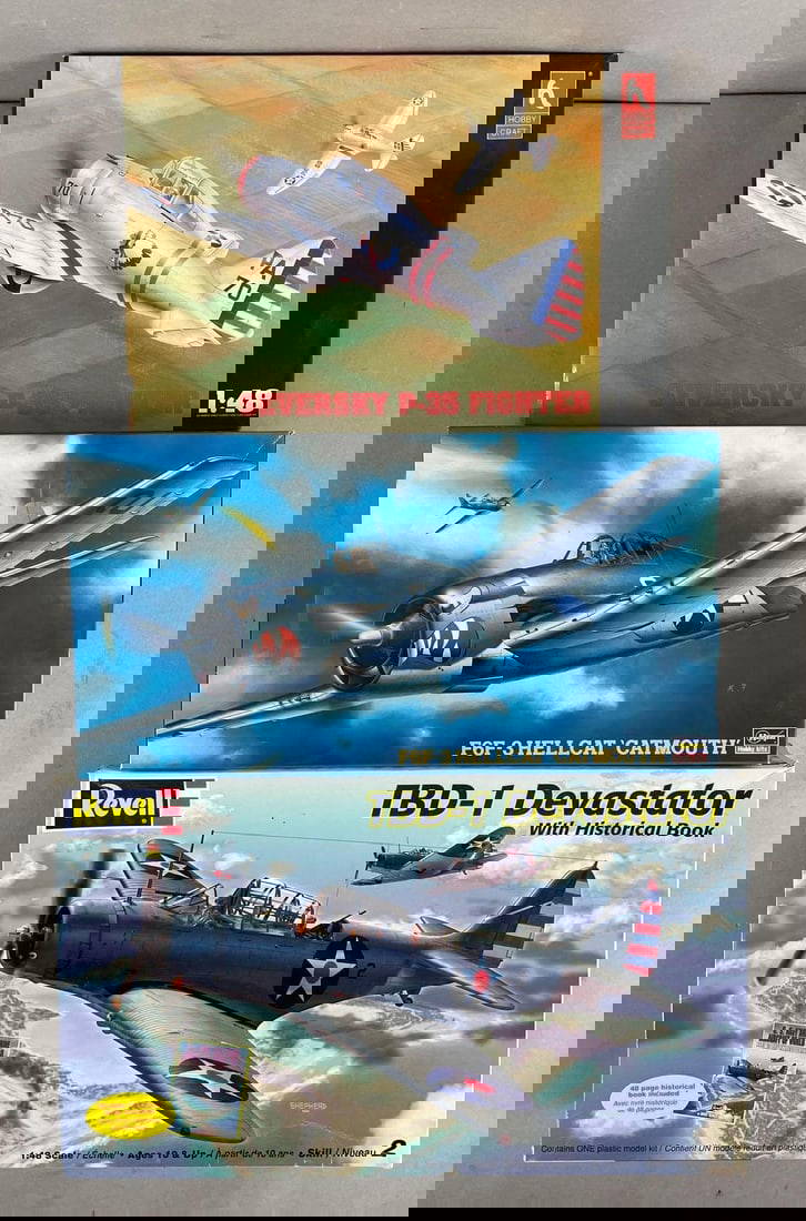 Group Of 3 Ww2 U.s. Fighter Plane Model Kits Auction