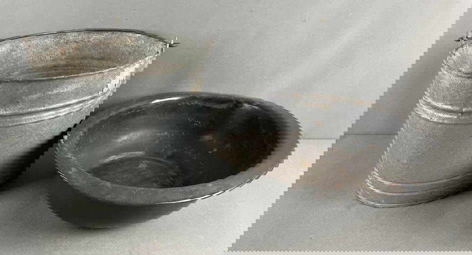 Vintage Metal Pail And Wash Basin