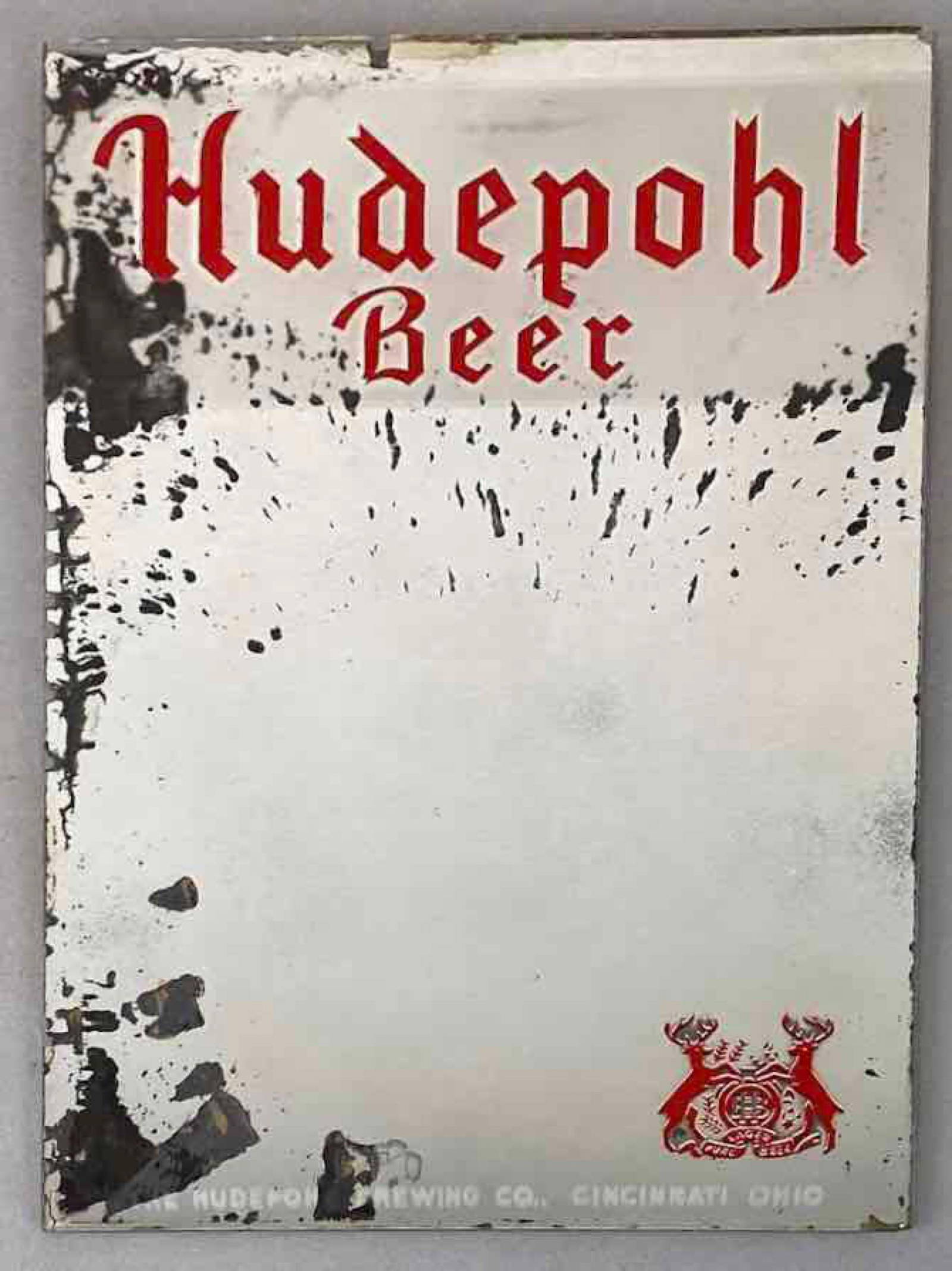 Vintage Hudepohl Beer Advertising Mirror Auction