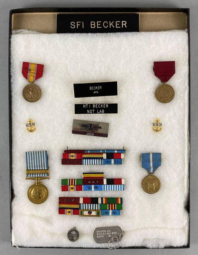 Group Of 16 Us Navy Becker Assigned Medals And More