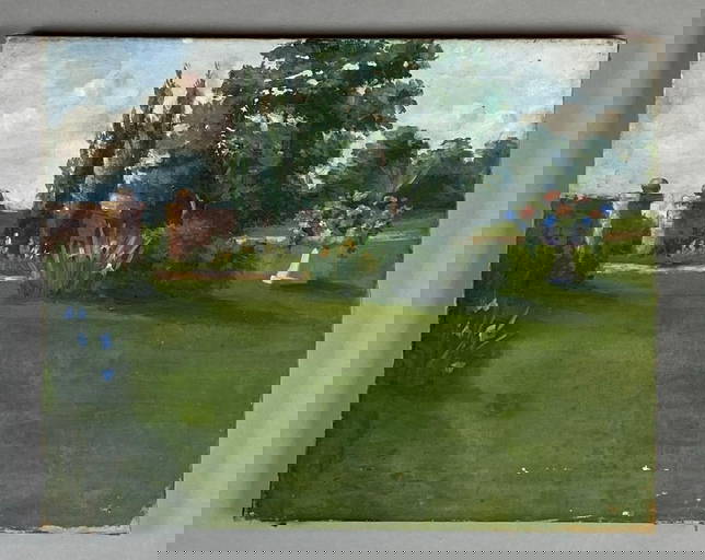 Simple Garden Scene Oil Painting On Canvas