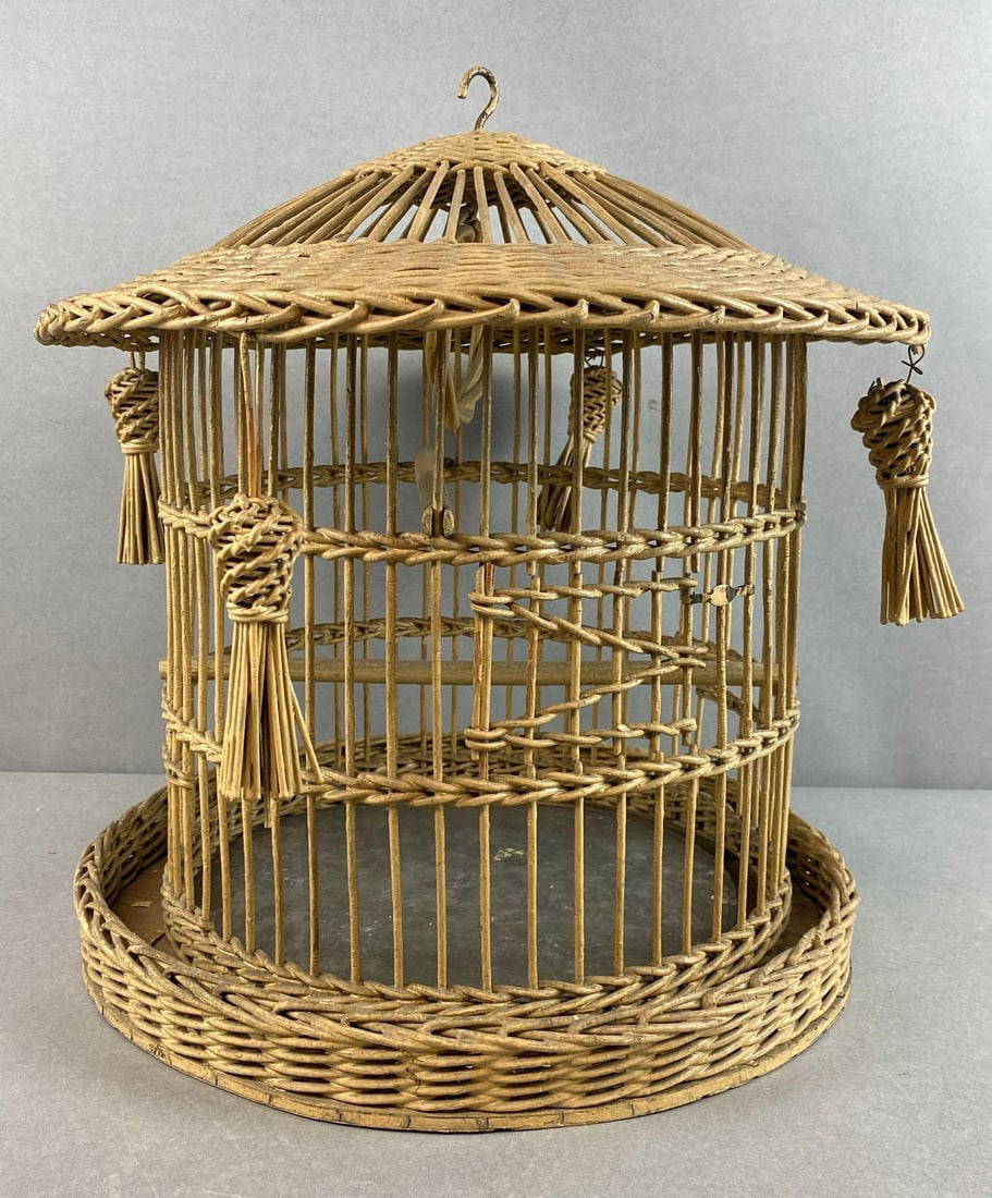 Vintage Victorian Wicker Bird Cage Auction