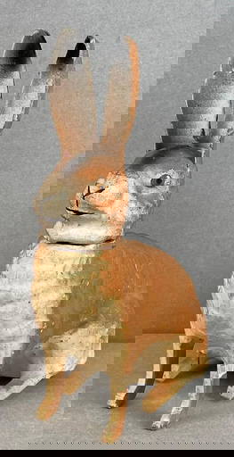 Vintage Easter Paper Mache Bunny Candy Container