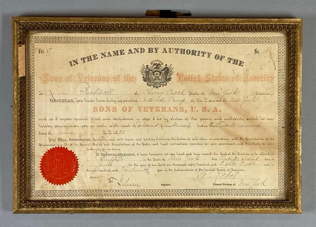 1888sons Of Veterans Of The United States Second Lieutenant Promotion ...