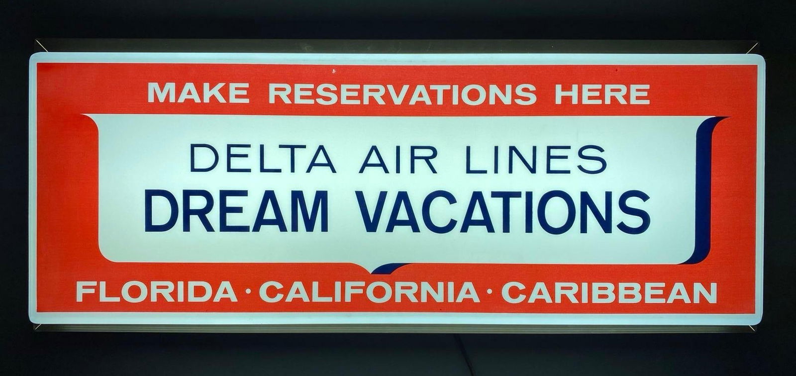 Delta Air Lines Reservations Light Up Advertising Sign Auction