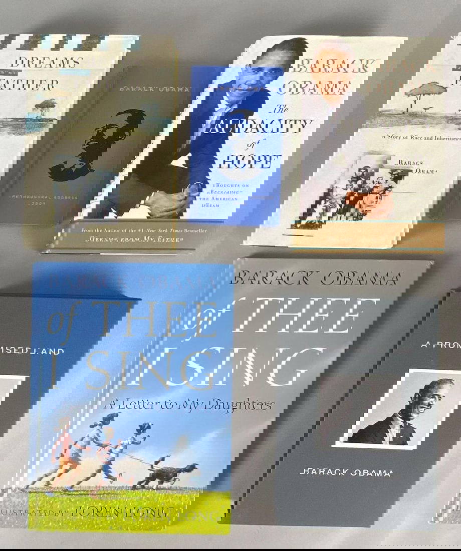 Group Of 5 President Barack Obama Books Auction