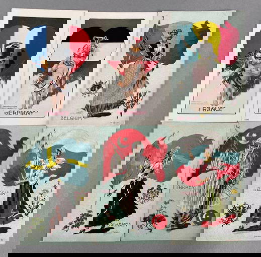 Postcards 6 Country Flags