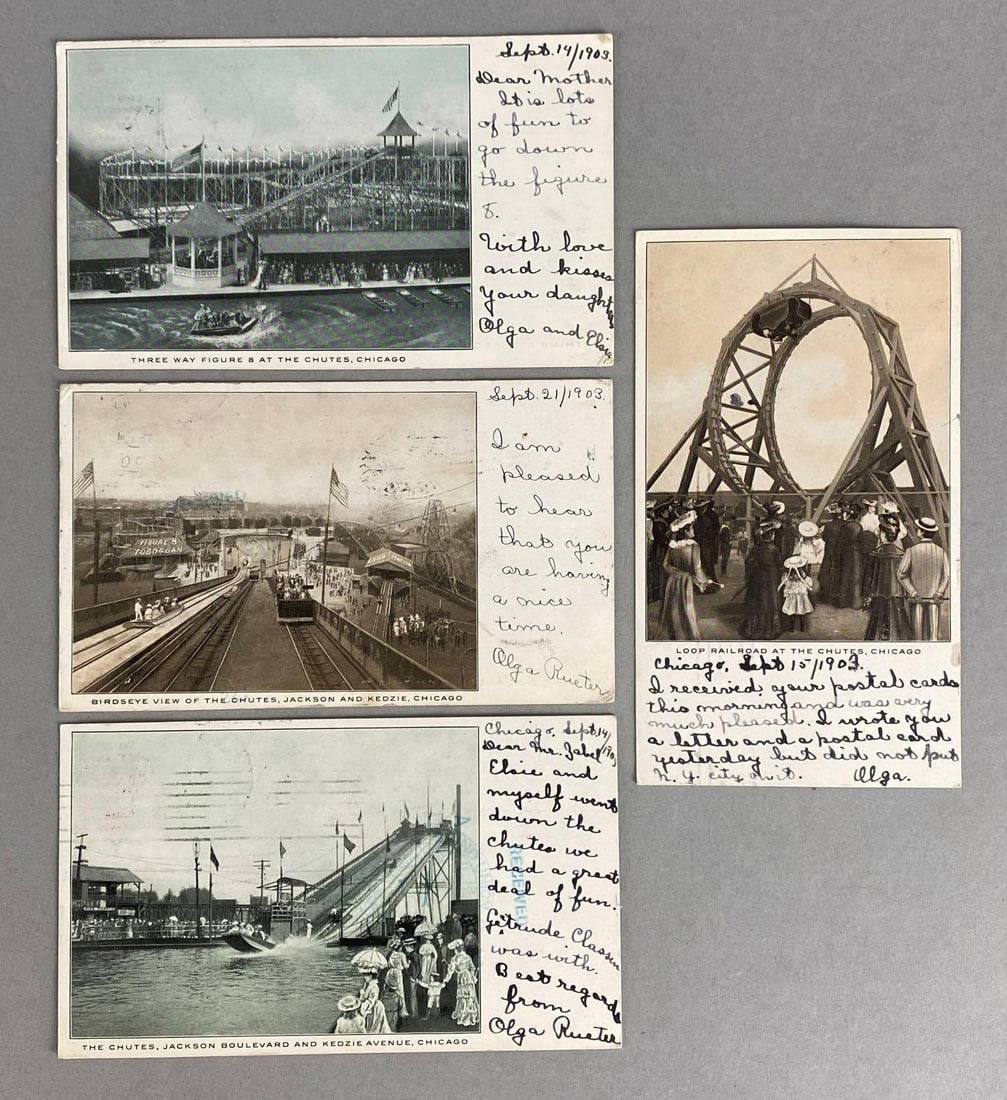 Postcards - 4 Real Photo Chicago Fairgrounds Auction