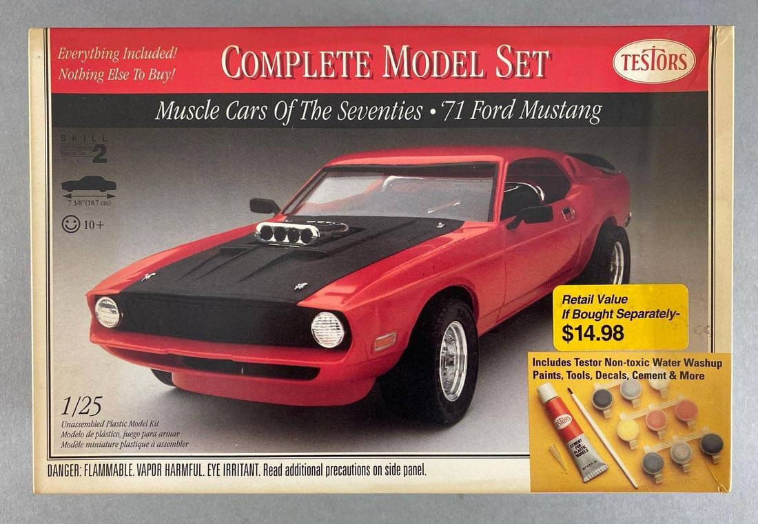 Testors 1971 Ford Mustang Plastic Model Kit Auction