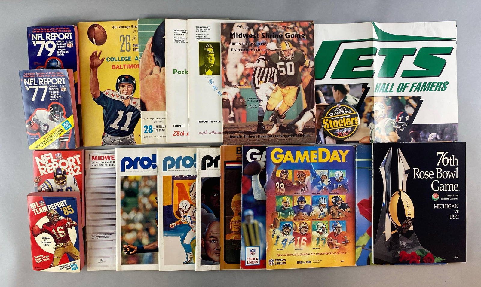 1959, 61 College All-star Football Game Program + 4 Midwest Shrine Game ...