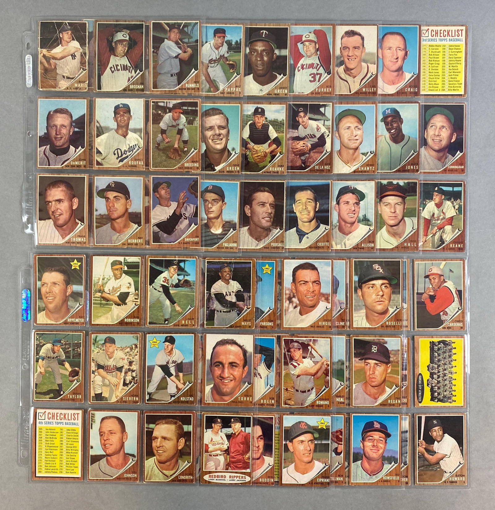 100+ 1962 Topps Baseball Cards With Hofs, Stars, And Rookies Auction