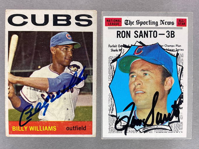 Ron Santo Topps #454 And Billy Williams Topps #175 Signed Cards