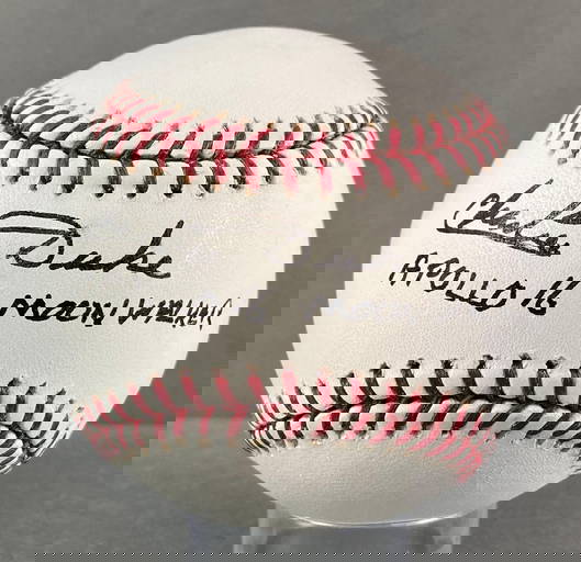 Rare Charles Duke Signed Baseball With Inscription And Coa