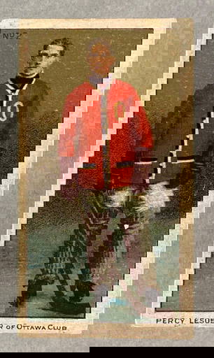 Rare 1910 C56 Imperial Tobacco Hockey Series Percy Lesueur #2 Rookie