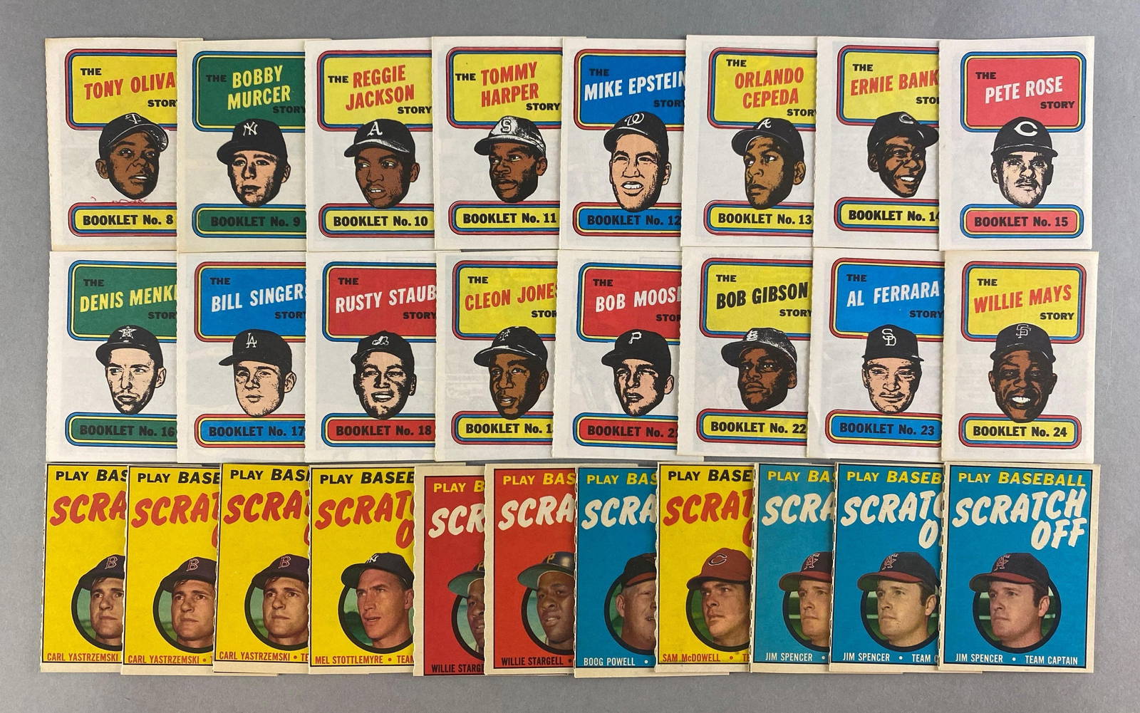 24 - 1970 Topps Baseball Booklets And 11 - 1970 Topps Scratch Off Cards ...
