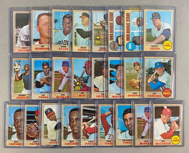144 1968 Topps Baseball Cards With Hofs, Stars, And Rookies