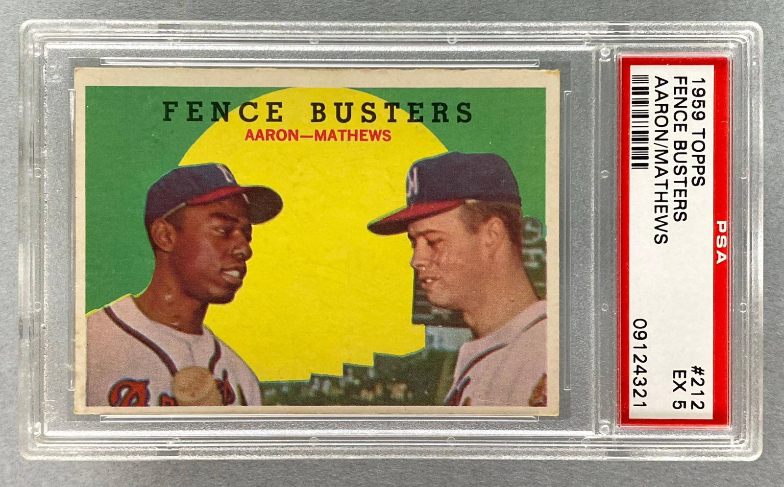1959 Topps Fence Busters Aaron And Mathews #212 Psa 5 Auction