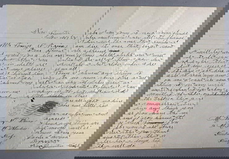 1928 Signed John A. Wood Letter To Tommy Obrien