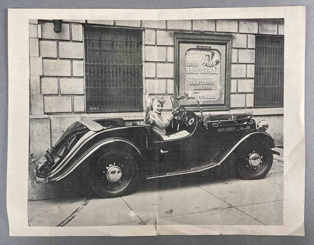 1950 Lucille Ball British Singer 9 Roadster Automobile Advertising ...