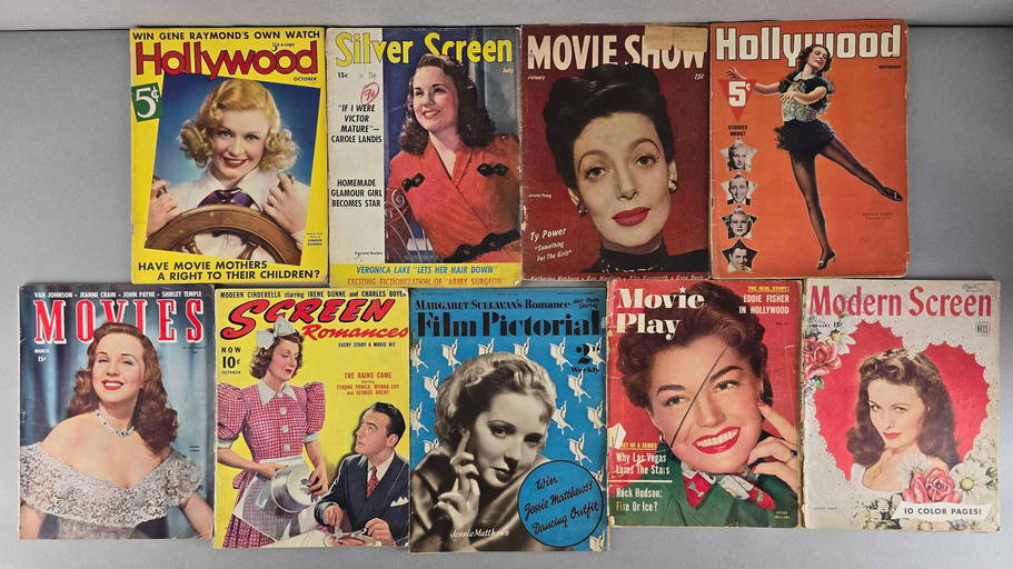 Group Of 9 1930s 1950s Movie Magazines