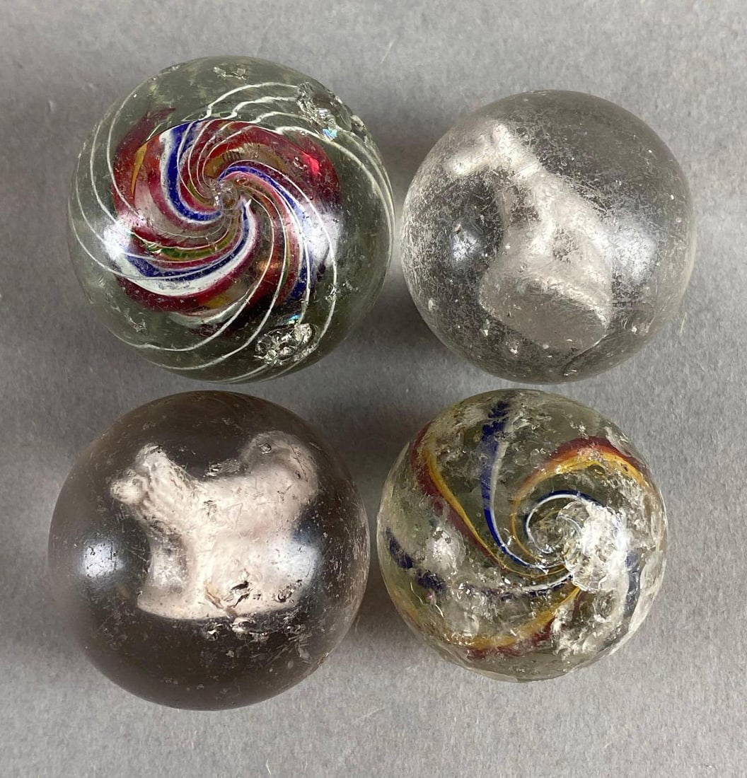 Group Of 4 Sulfides And Shooter Marbles Auction