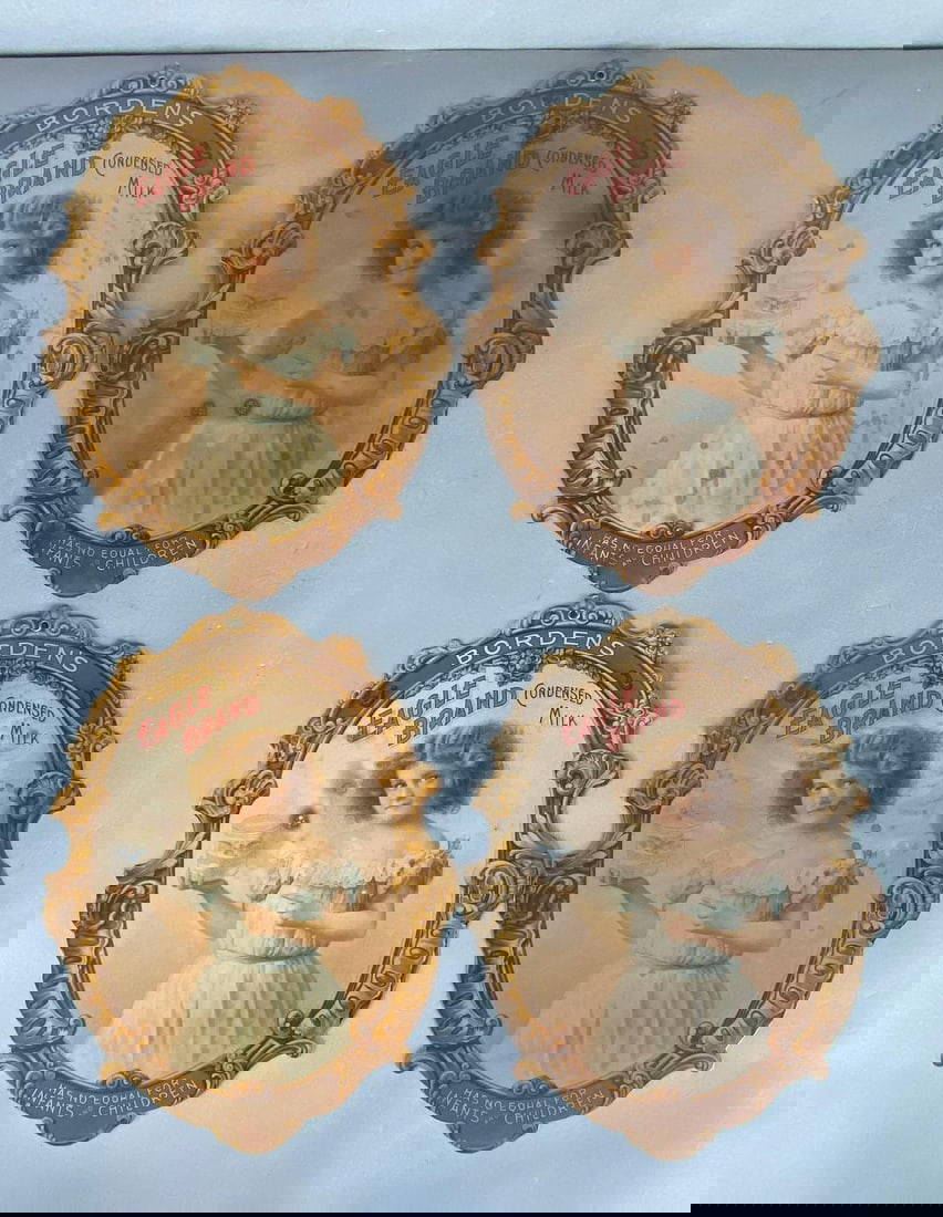 Group Of 4 Bordens Eagle Brand Condensed Milk Cardboard Advertising ...