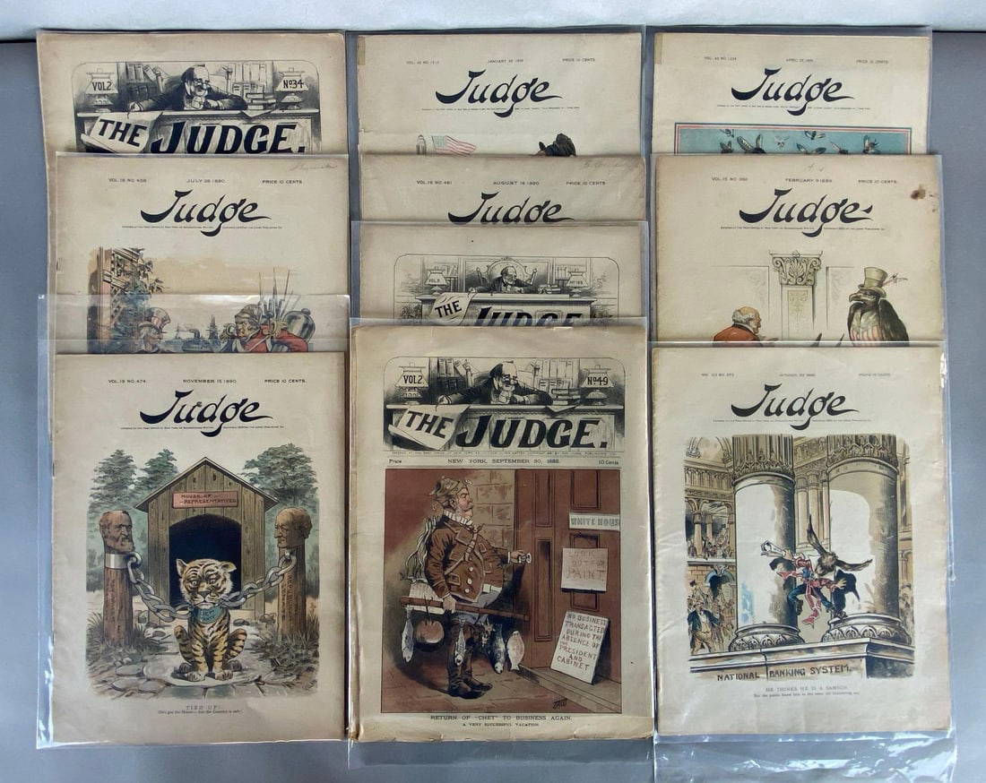 Group Of 10 The Judge Political Magazines Auction