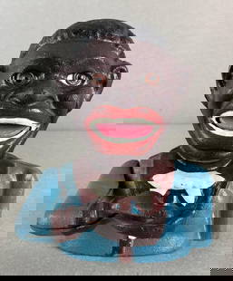 Bank, Cast Iron, "jolly Nigger" 1882 J.e. Stevens