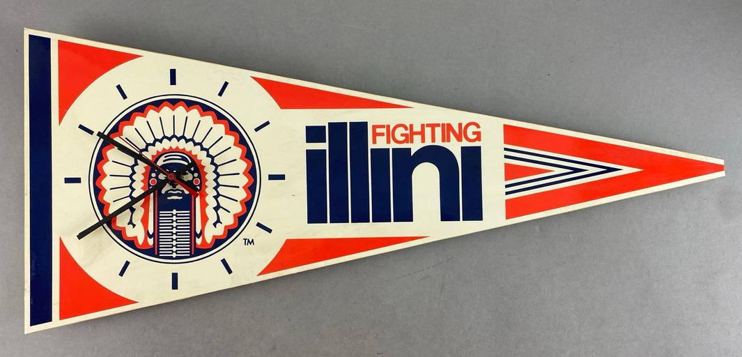 University Of Illinois Fighting Illini Pennant Clock
