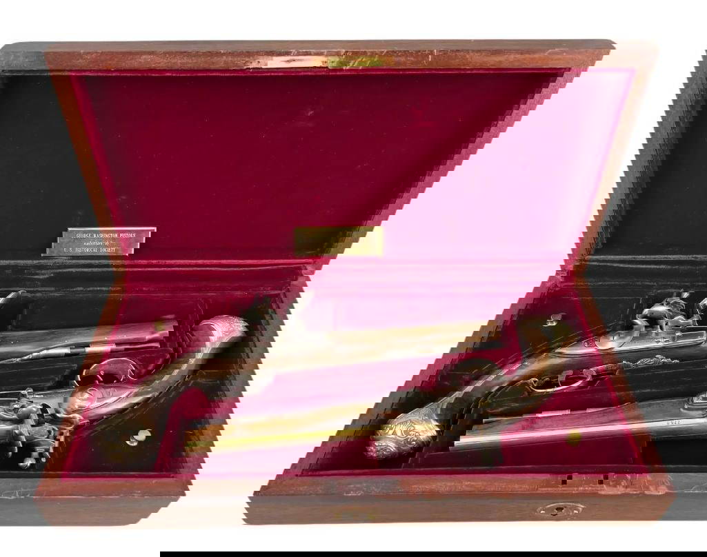 U.s. Historical Society George Washington Replica Pistol Set With ...