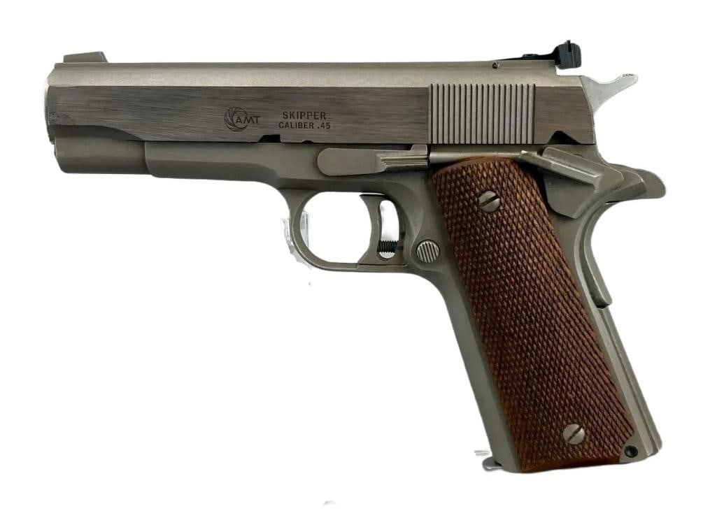 Amt Skipper 1911 Style .45 Cal. Semi Auto Pistol With Original Box Auction