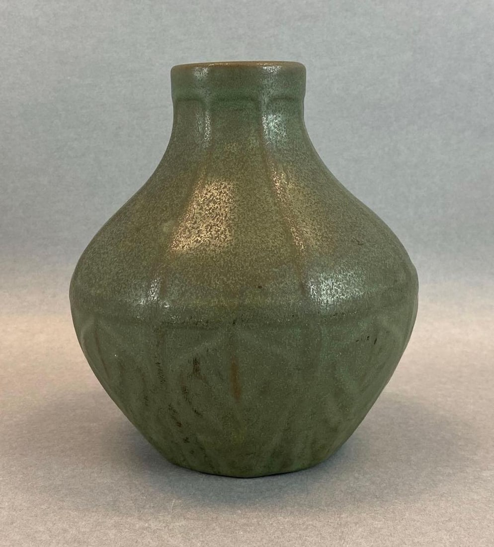 Arts And Crafts Green Matte Glaze Pottery Vase Auction
