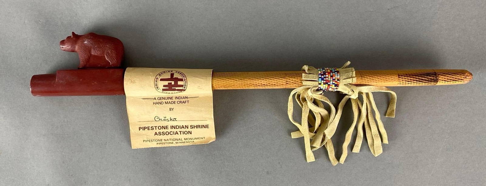 Chaska Native American Pipestone Indian Shrine Association Bear Pipe ...