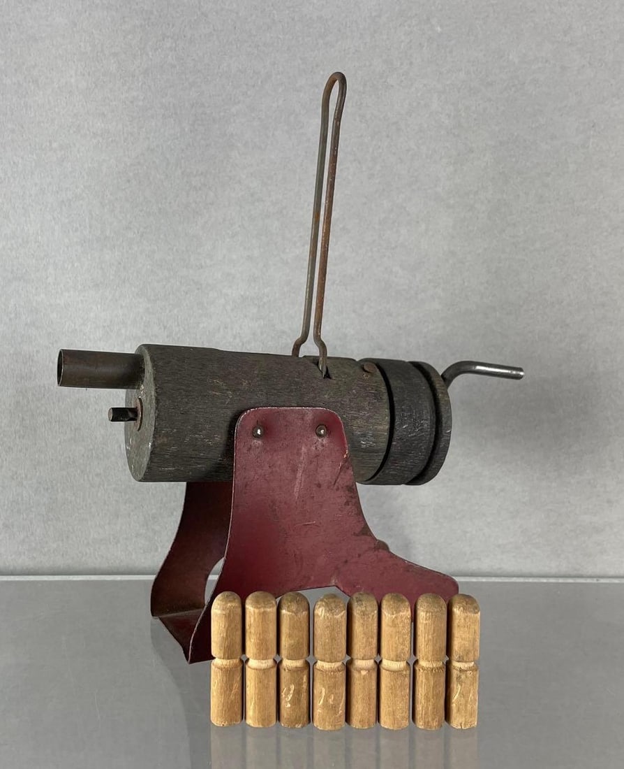 Vintage Spring Loaded Toy Cannon Auction