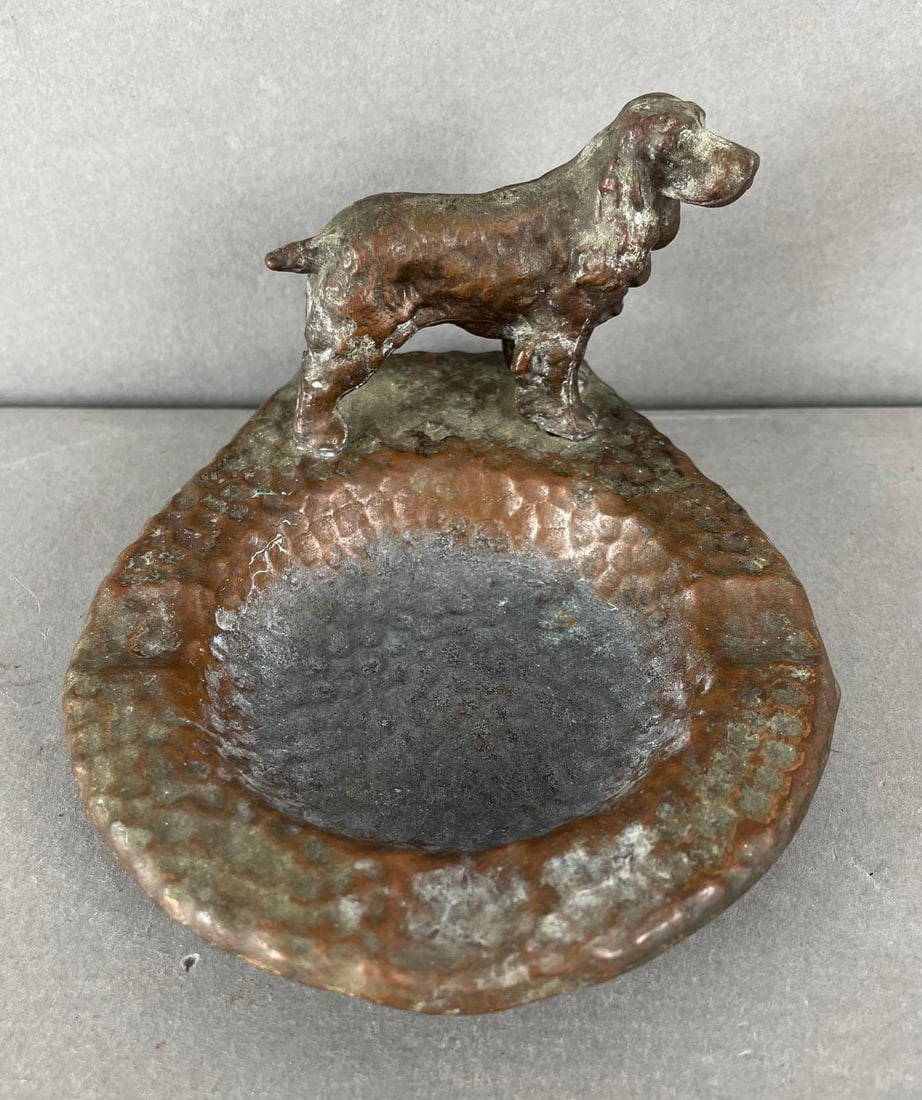 Hammered Copper Cocker Spaniel Dof Ashtray Auction