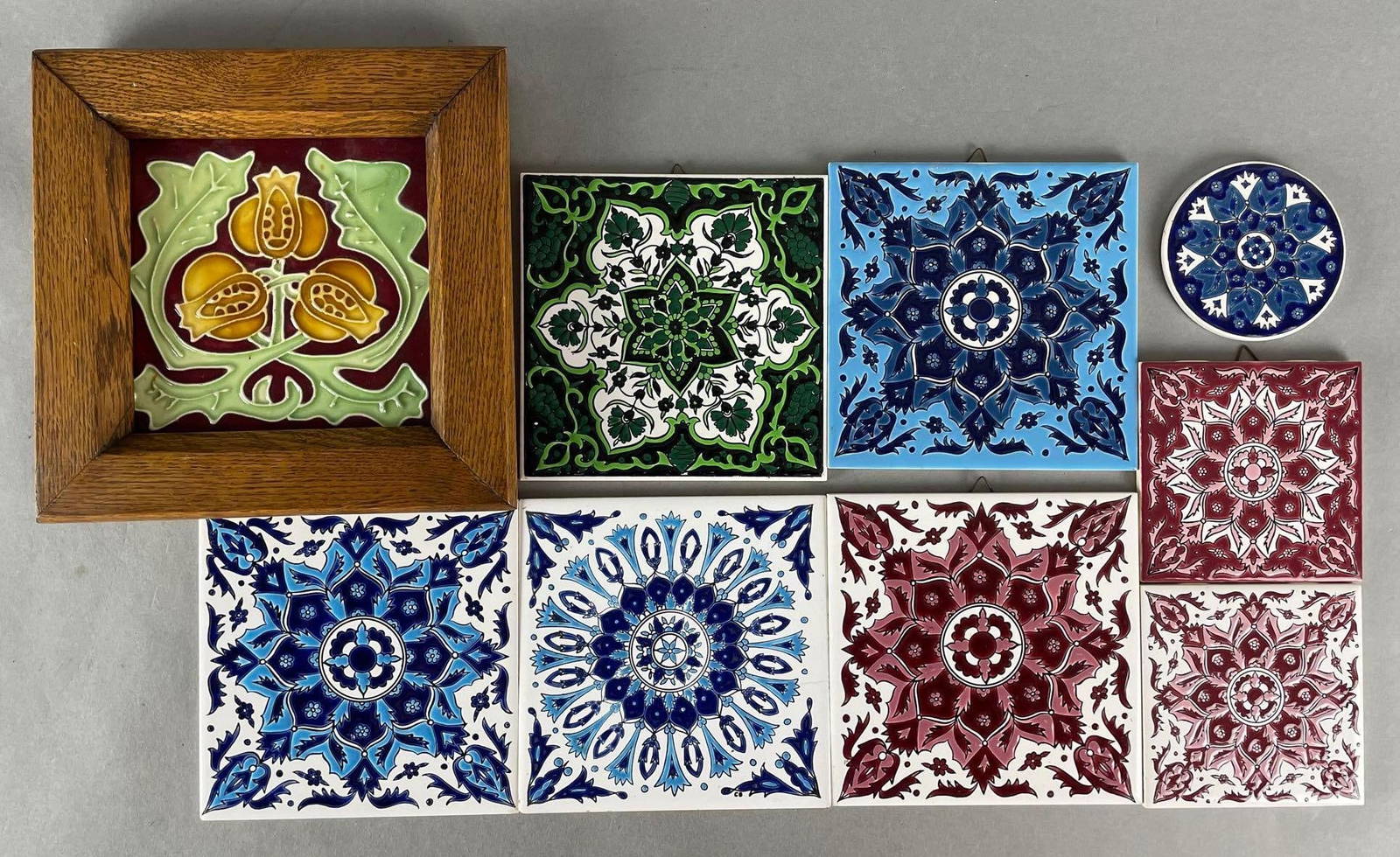 Group Of 9 Greek Ceramic Tiles Auction
