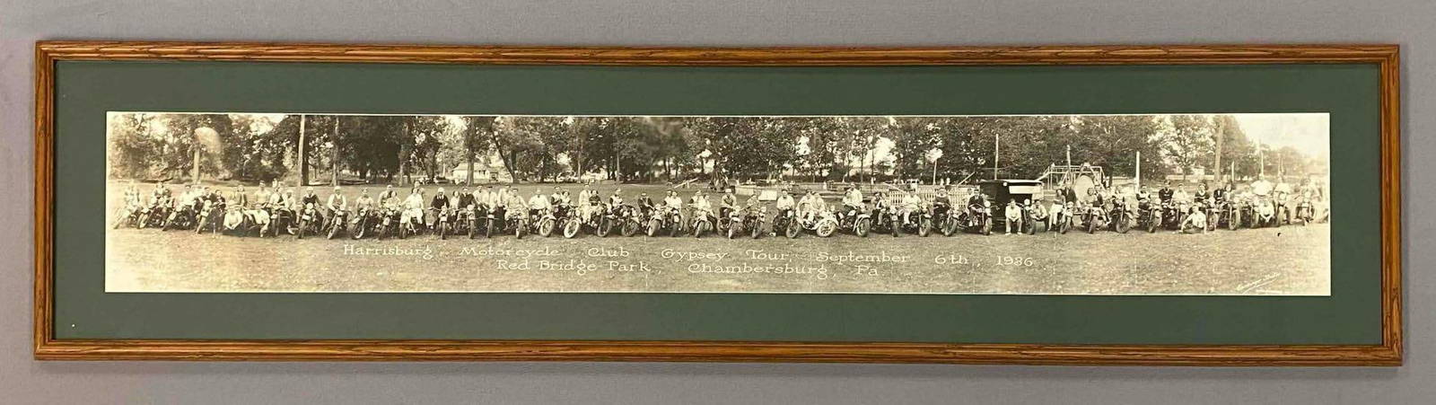 1936 Harrisburg Motorcycle Club Gypsy Tour Panoramic Photograph Auction 1936 Harrisburg Motorcycle Club Gypsy Tour Panoramic Photograph Auction