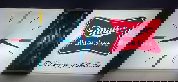 Miller High Life Beer Light Up Rotating Advertising Clock