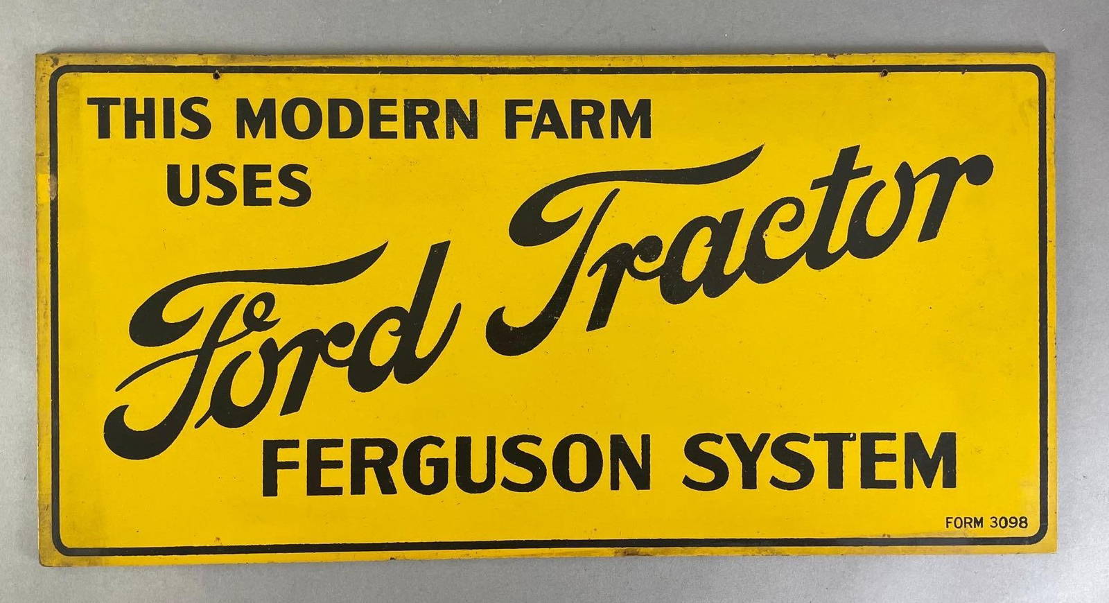 Vintage Ford Tractor Ferguson System Pressboard Advertising Sign Auction
