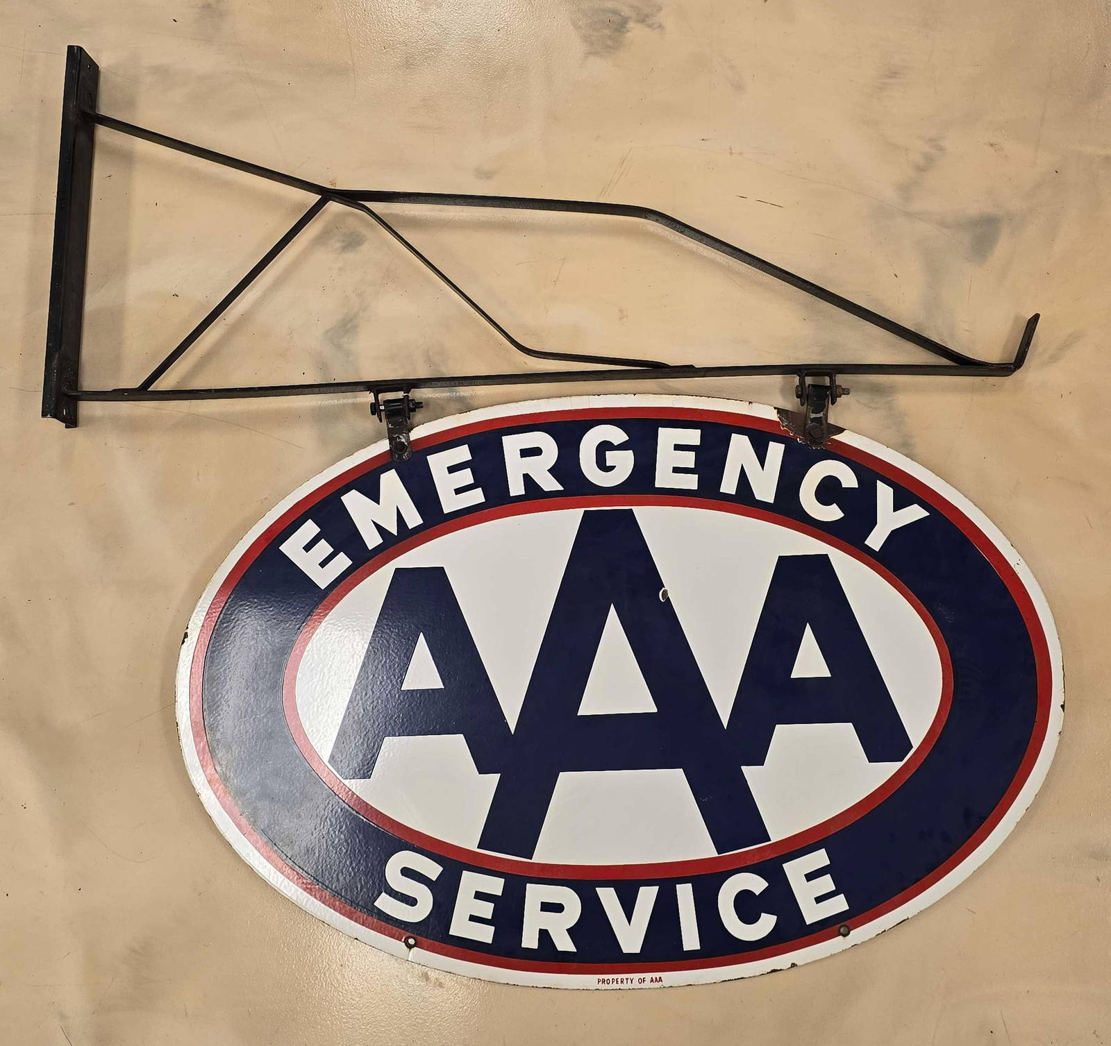Aaa Emergency Services Double Sided Porcelain Sign Auction