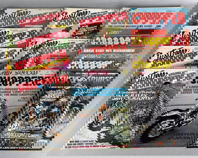 Group Of Chopper Motorcycle Magazines