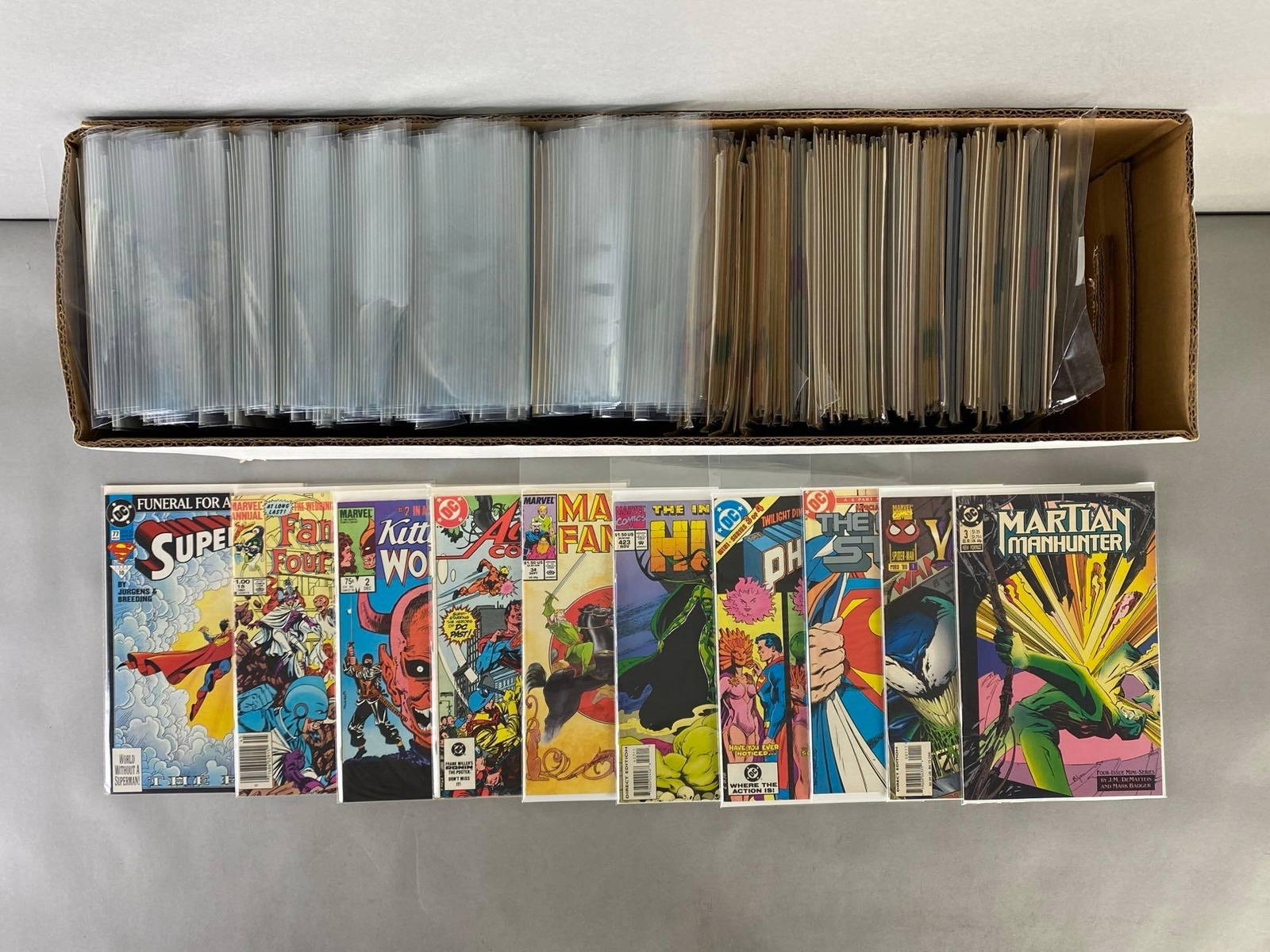 Long Box Of 220+ Marvel/dc/assorted Comic Books Auction