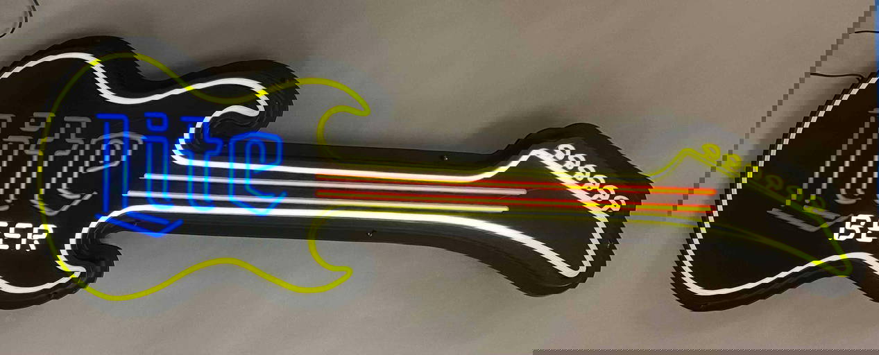 Miller Light Beer Guitar Light Up Advertising Sign