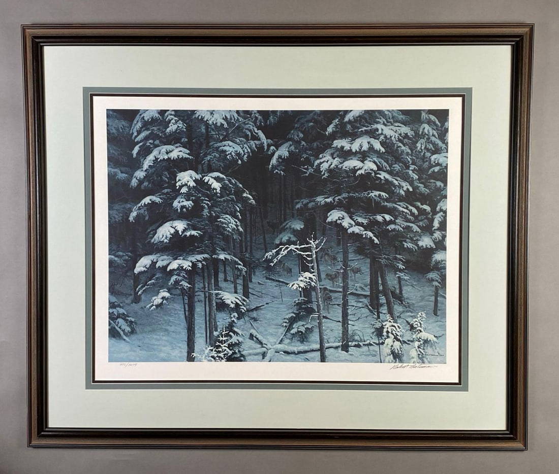 Reproduction Robert Bateman Descending Shadows - Timber Wolves ...