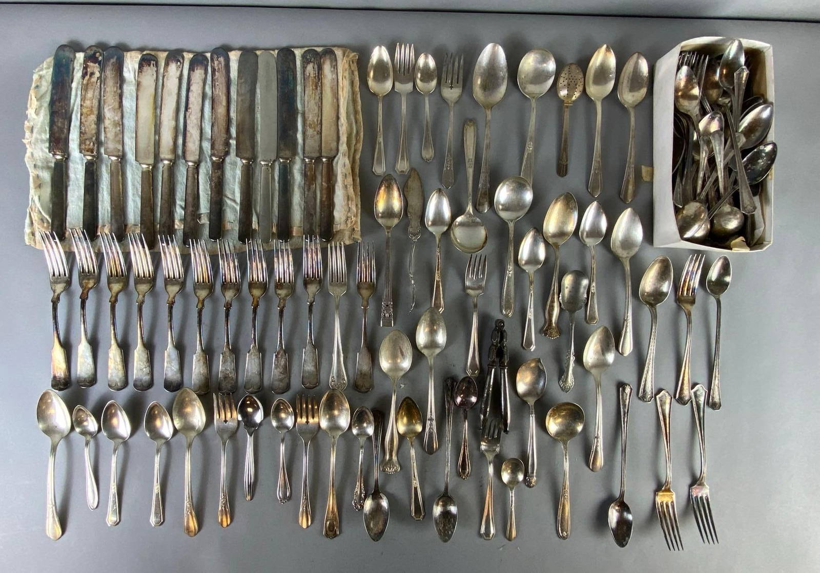 Large Group Of Assorted Flatware Auction